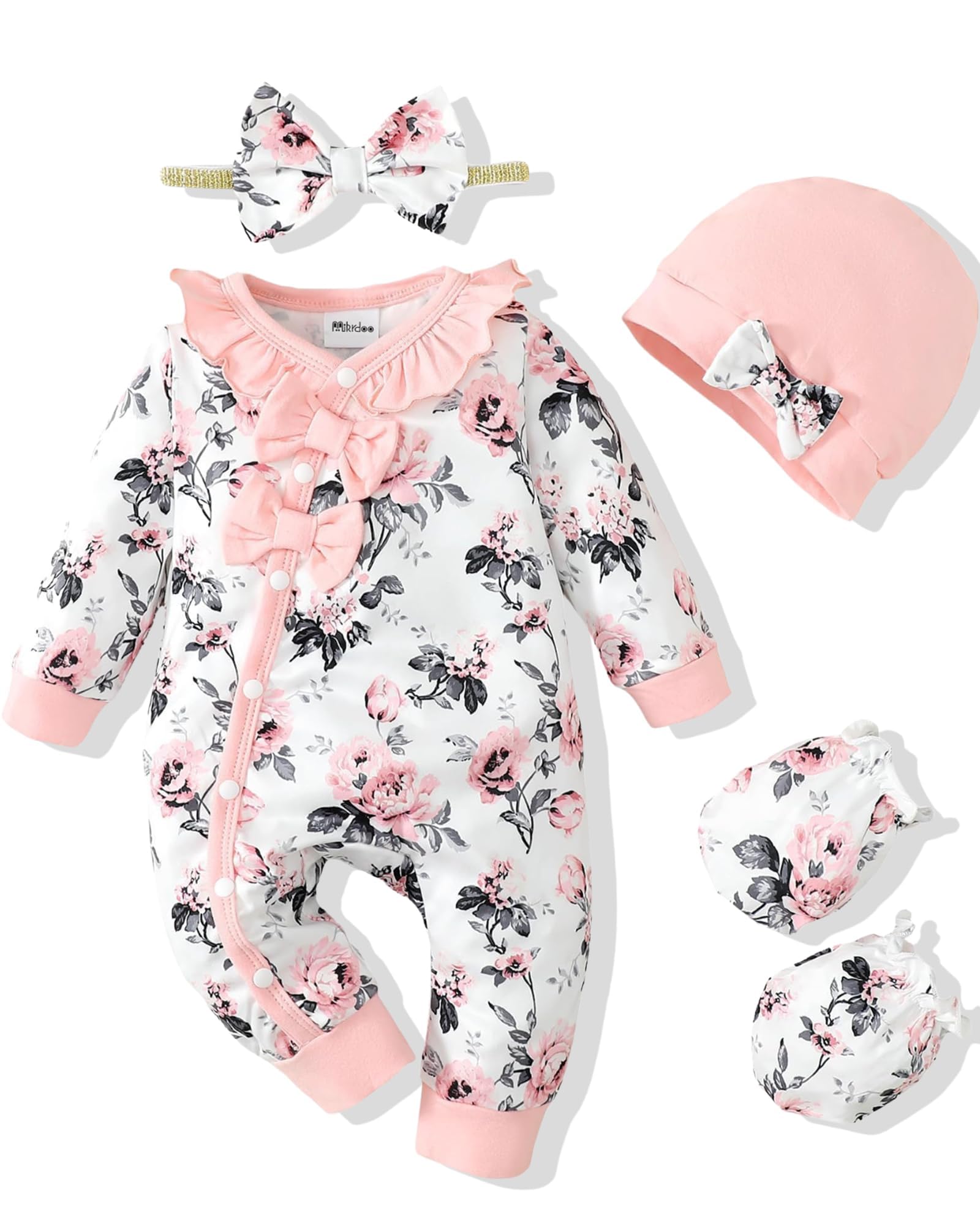 Snapklik.com : Preemie Baby Girl Clothes Long Sleeve Button Snap ...