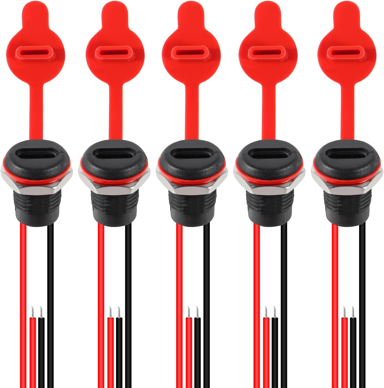 Amazon.com: 5PCS Type-C Female 2Pin USB Connector Type-C Waterproof ...