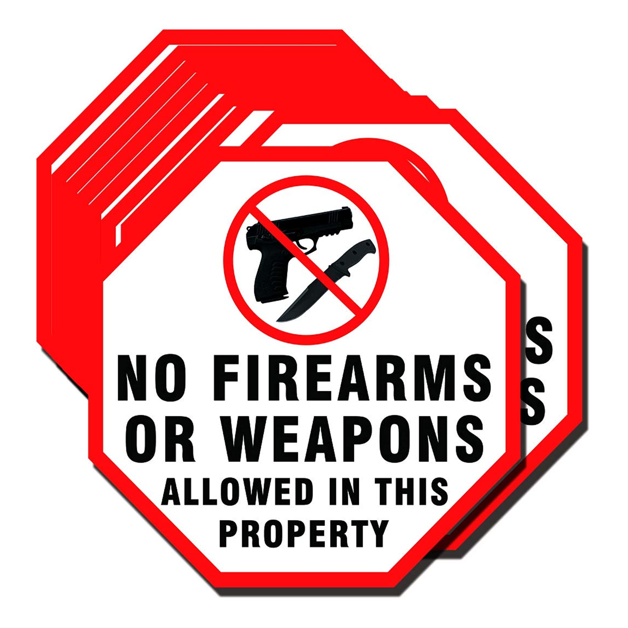 Amazon.com: No Firearms and Weapons Allowed Property Sticker Sign ...