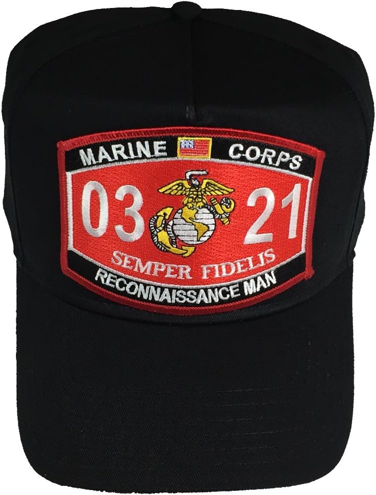 Amazon.com: Marine Corps 0321 Reconnaissance Man MOS Patch HAT - Black ...