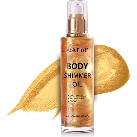 Amazon.com: Shimmer Body Oil 4 Colors Summer Body Glitter Moisturizing ...