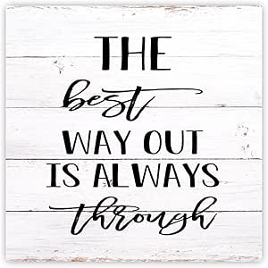 Amazon.com: The Best Way Out is Always Through Wood Sign Spiritual ...