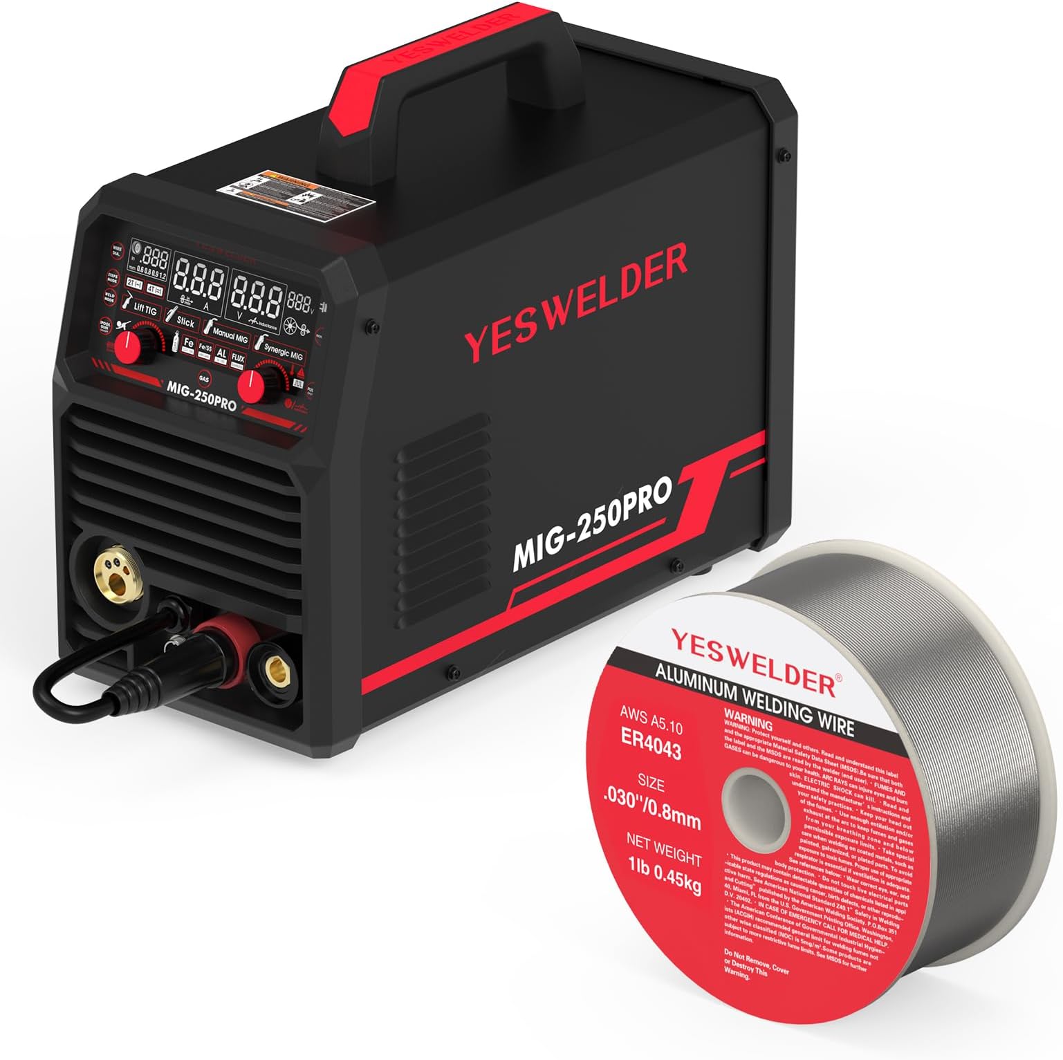 YESWELDER MIG-250 PRO MIG Welder, 250Amp 220V MIG/Pulsed MIG/Flux Core ...