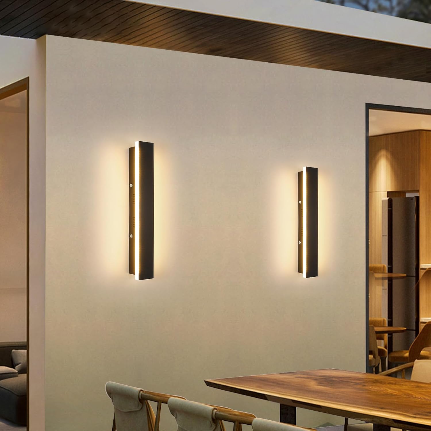 Mikeru 2 Pack Outdoor Wall Light, 11.82 Inch Front Porch Light, 3000k ...