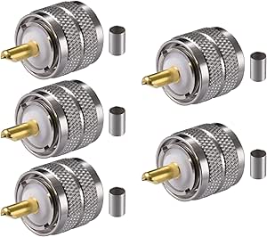 Amazon.com: POBADY 5PCS PL-259 UHF Male Connectors 50 Ohm PL259 Male Plug Crimp RF Coax ...