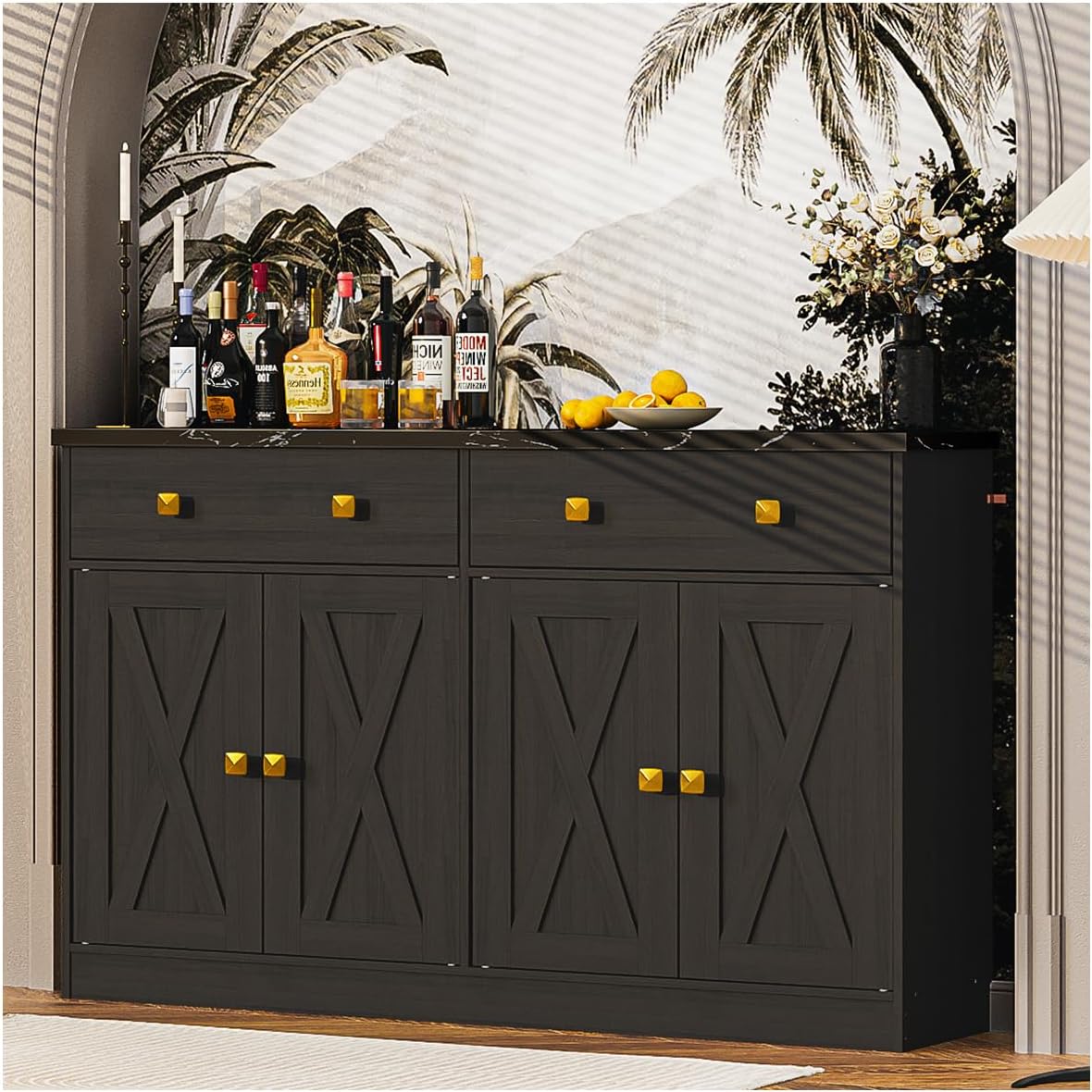 HOSTACK - clóset buffet con almacenamiento, barra de café moderna de 47 ...