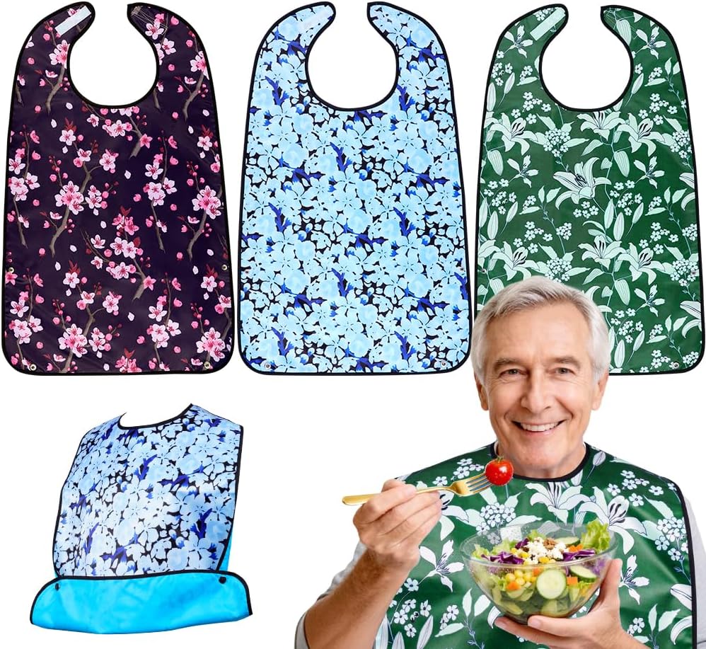 Fefod Adult Bibs for Women, 3 Pack Adult The Eldly Bib Adult Washable ...