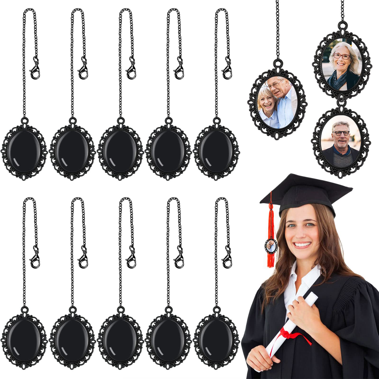Snapklik.com : SANNIX 10 Pack Custom Graduation Tassel Photo Charm ...