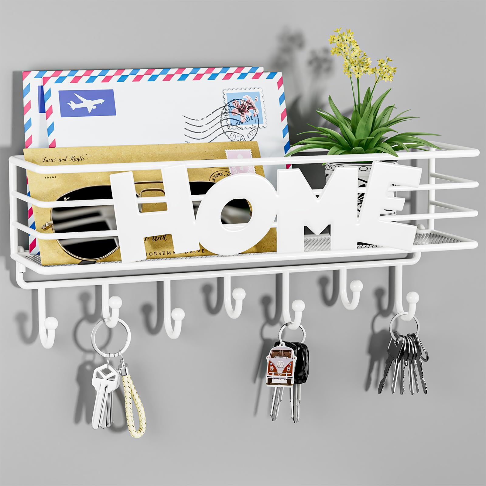 SWTYMIKI Key Holder for Wall, Key Hooks Wall Mounted, Key Racks for ...