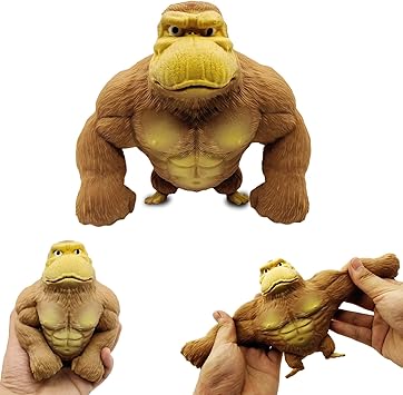 Amazon.com: Oversized Brown Rubber Monkey Toy, Funny Squeeze Gorilla ...