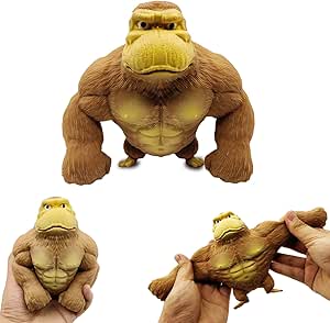 Amazon.com: Oversized Brown Rubber Monkey Toy, Funny Squeeze Gorilla ...