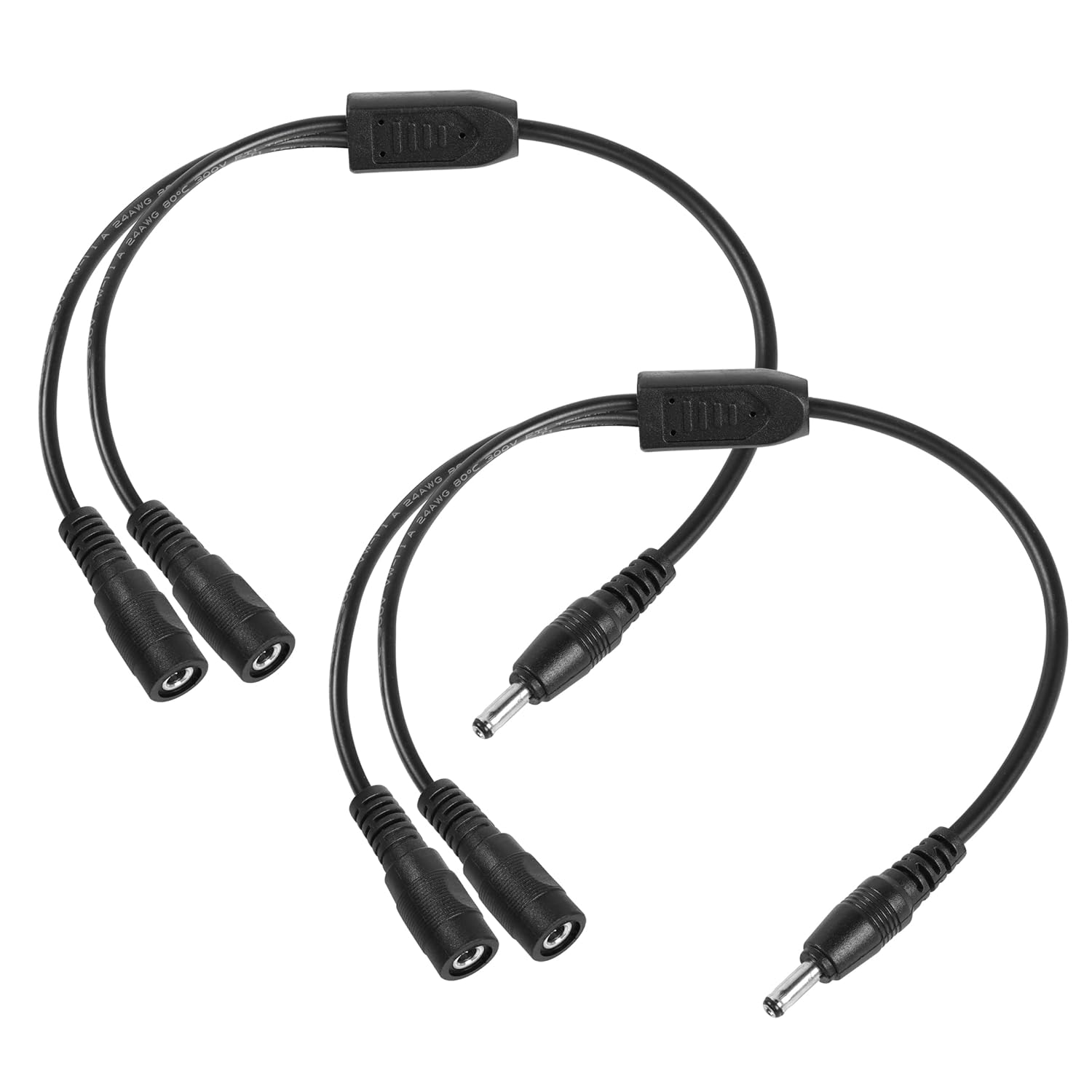 YACSEJAO DC Y Splitter Cable 2PCS 12V DC 3.5mm x 1.35mm 1 Male to 2 ...