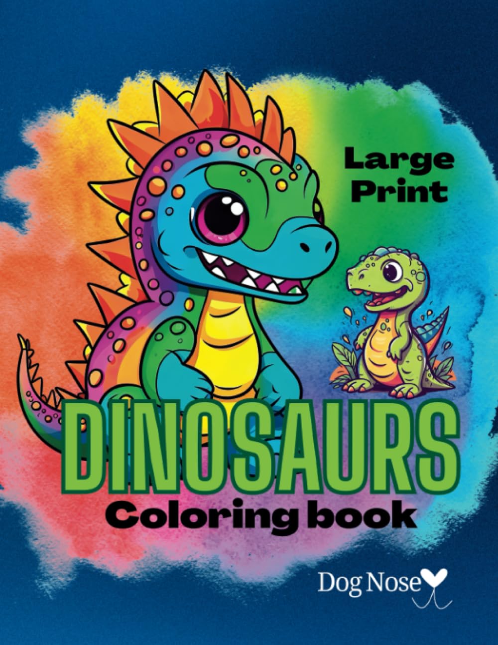 Dinosaurs Large Print Coloring Book For Kids: Large Print Simple ...