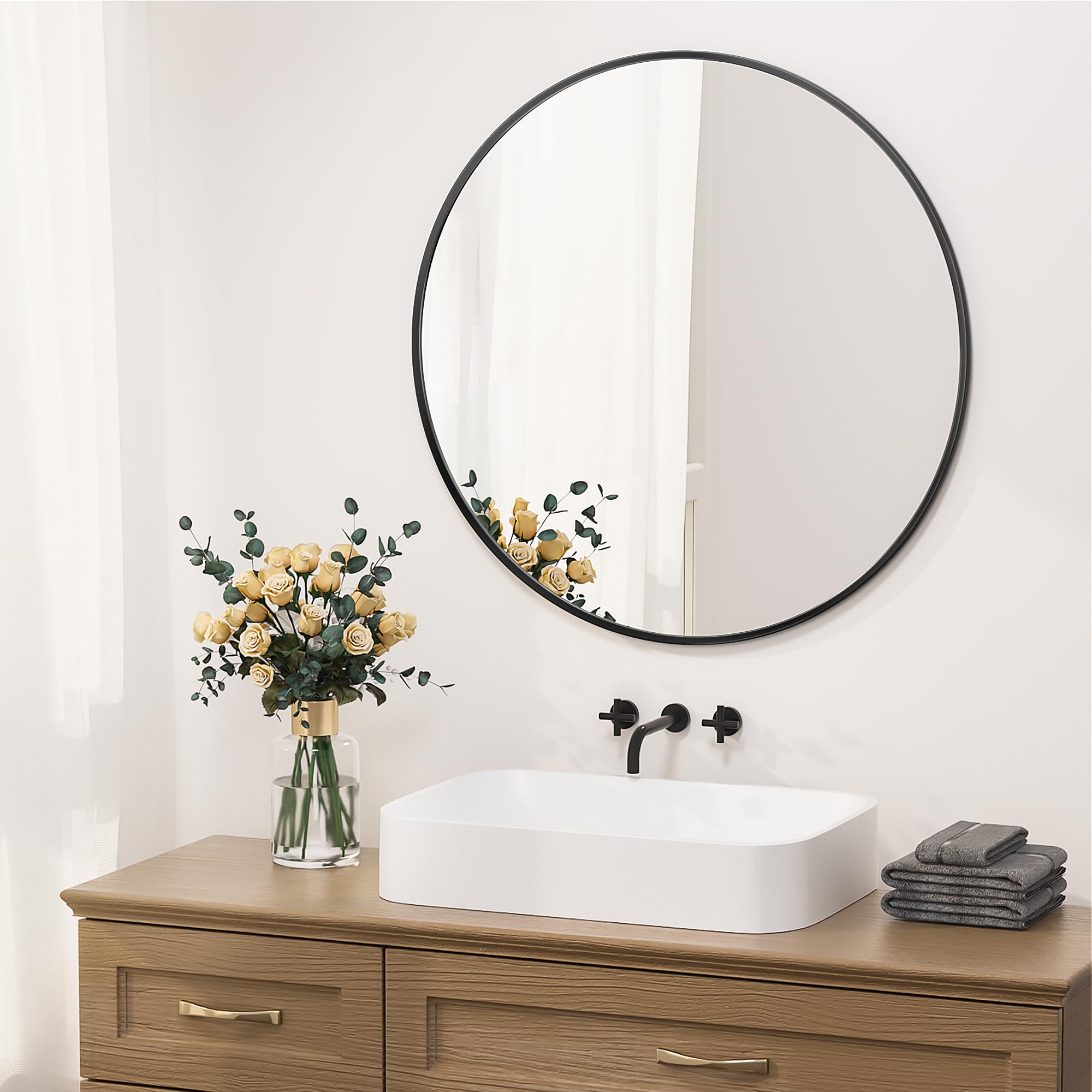 Snapklik.com : Round Mirror, 30 Inch Round Mirror For Wall, Round Wall ...