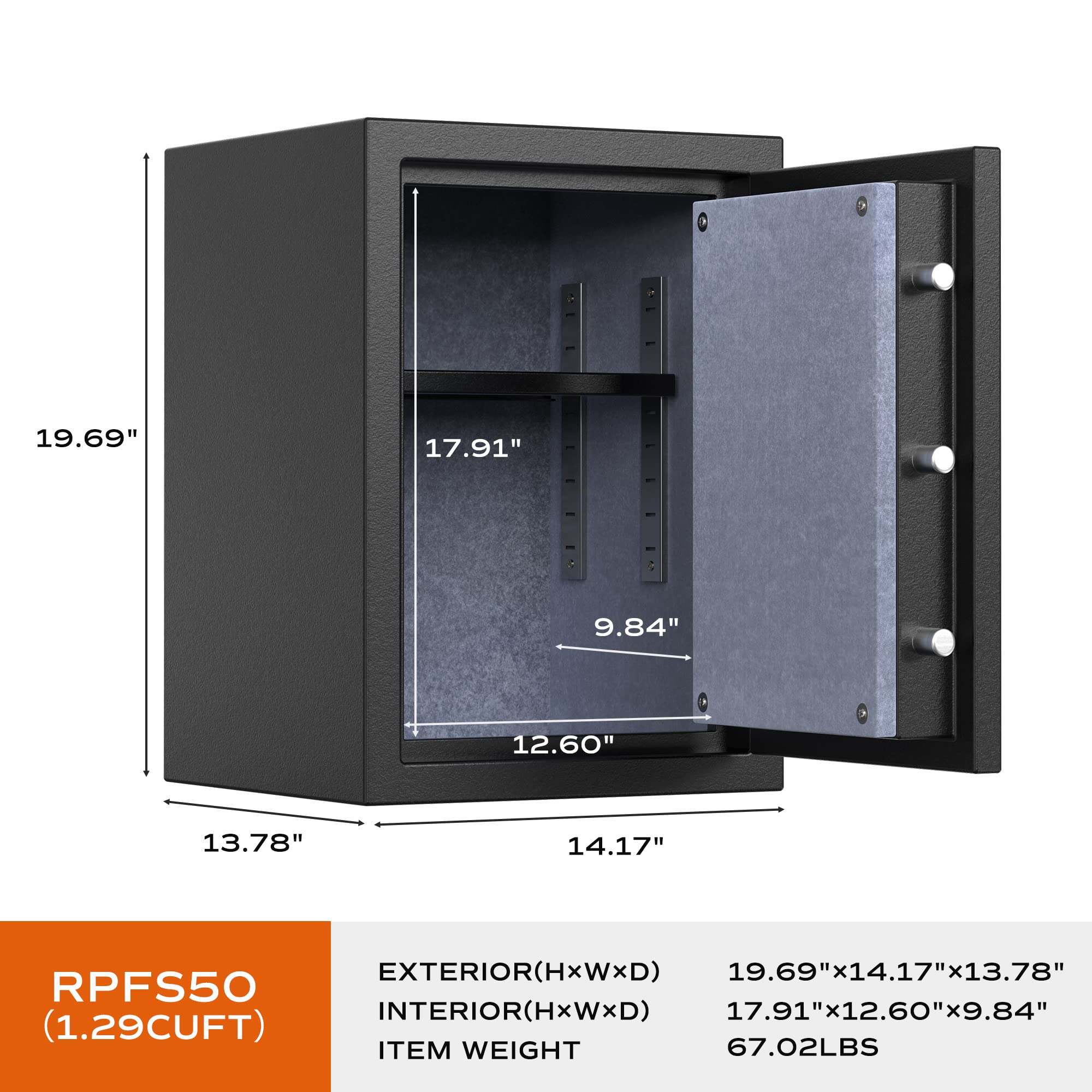 RPNB Deluxe Biometric Fireproof Safe Box,Digital Fingerprint Fireproof ...