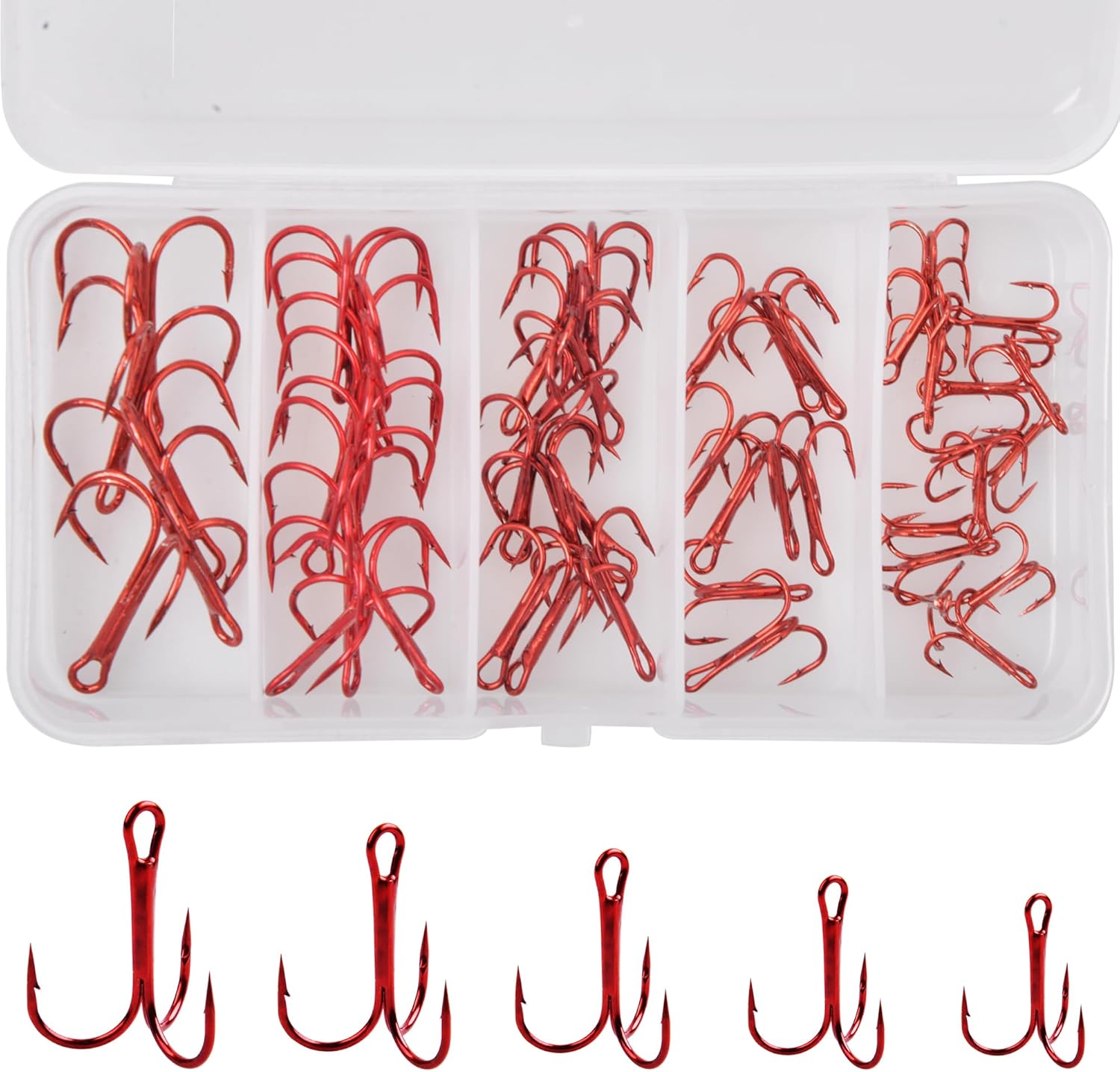 Treble Hooks Kit,Classic High Carbon Steel Fishing Hooks Sharp and ...