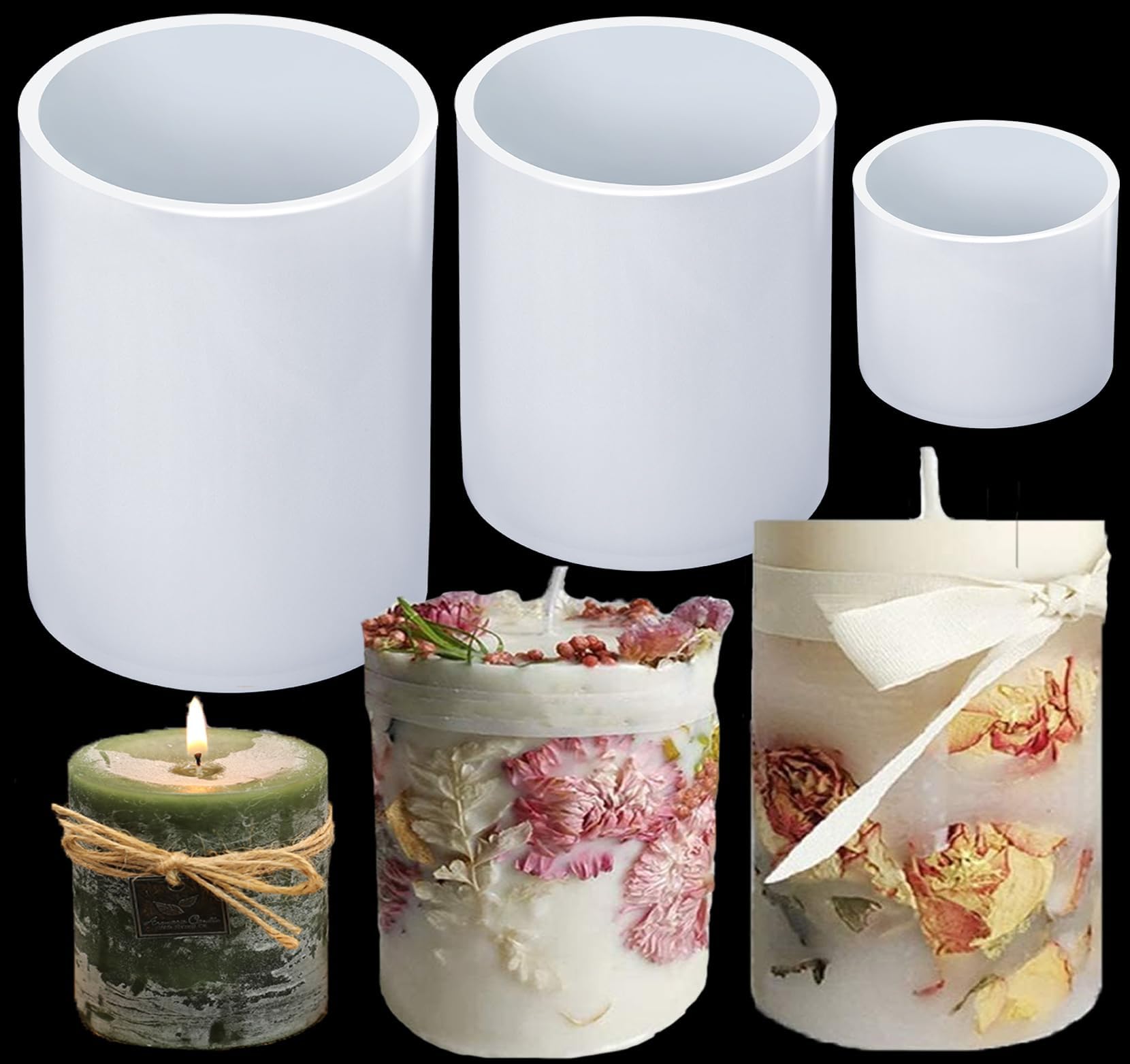 Amazon.com: Silicone Molds for Candle Making, 4Inch and 3.5Inch and 1 ...