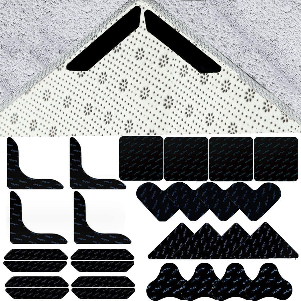 Amazon.com: 28 Pcs Grippers,Non Slip Rug Pads,Rug Gripper for Hardwood ...