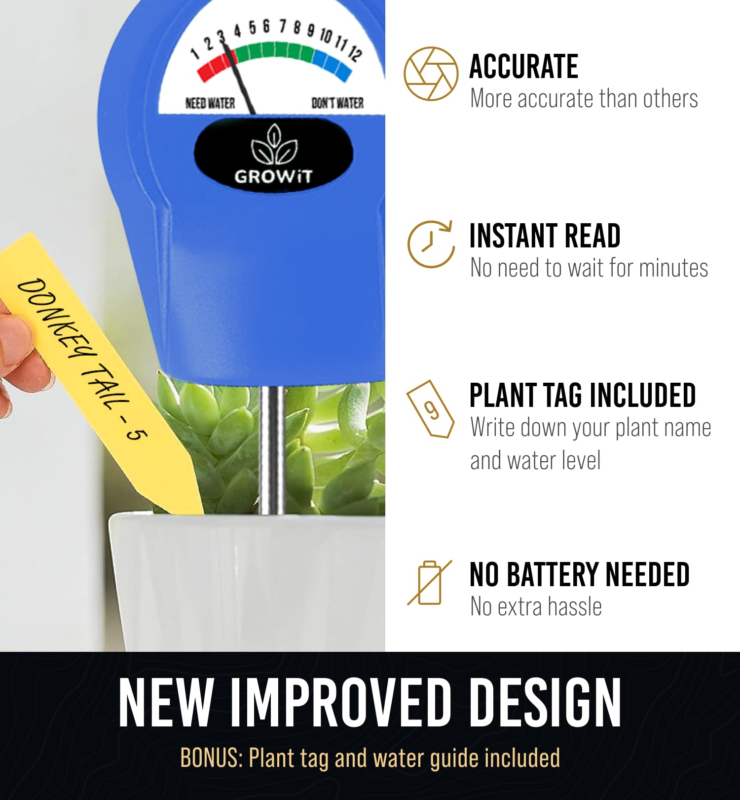 Snapklik.com : GROWIT Soil Water Monitor For Plants - Soil Moisture ...