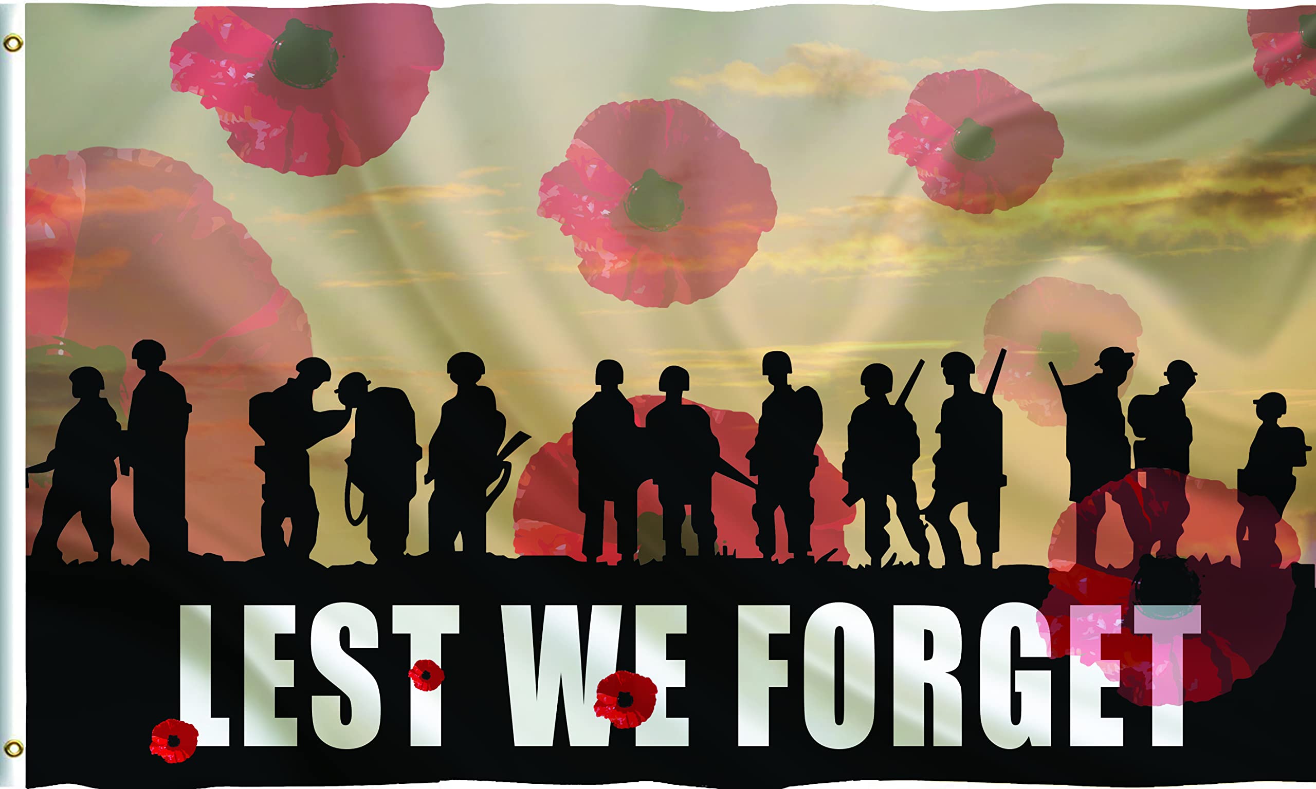 Lest We Forget Red Poppy Remembrance Day Garden Decor Outdoor Banner ...