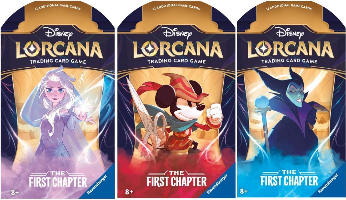 Amazon.com: Lorcana: The First Chapter - TCG - Sleeved Booster Artwork ...
