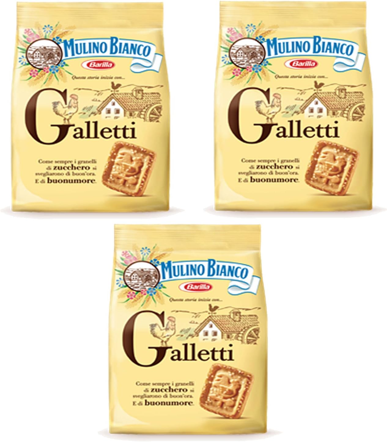3X Mulino Bianco Galletti Italian Biscuits Cookies 350g Snack! : Amazon ...