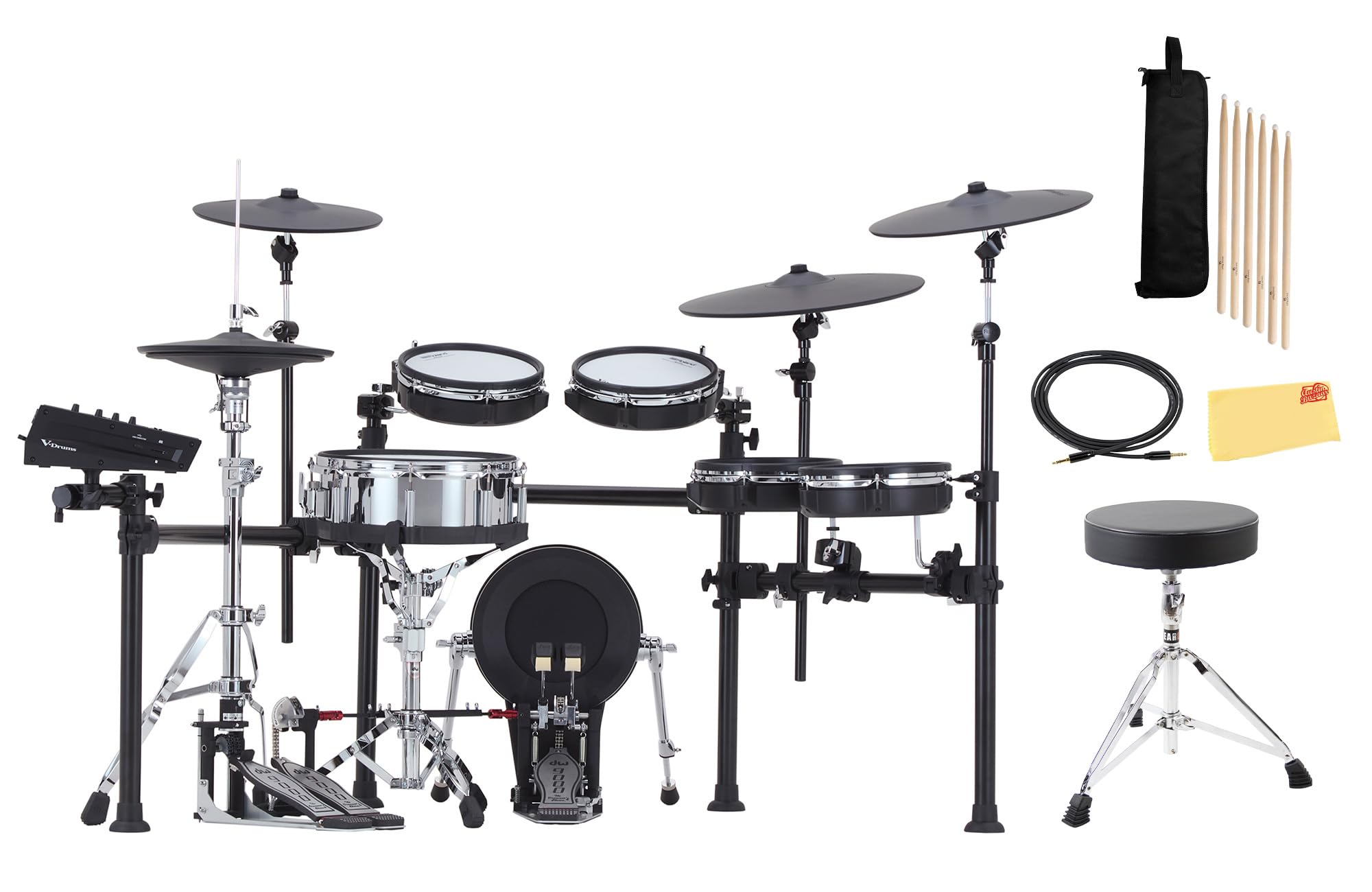 Amazon.com: Roland TD713 V-Drums Electronic Drum Set - Bundle with Drum ...