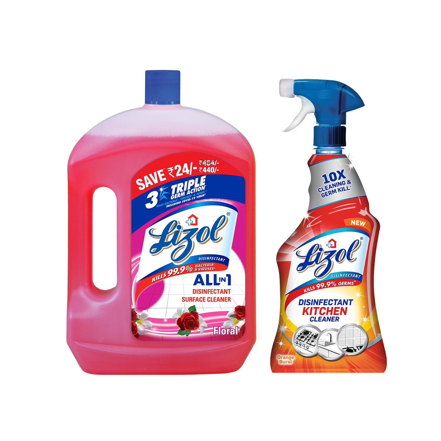 Lizol Disinfectant Surface & Floor Cleaner Liquid, Floral - 2 Litre ...