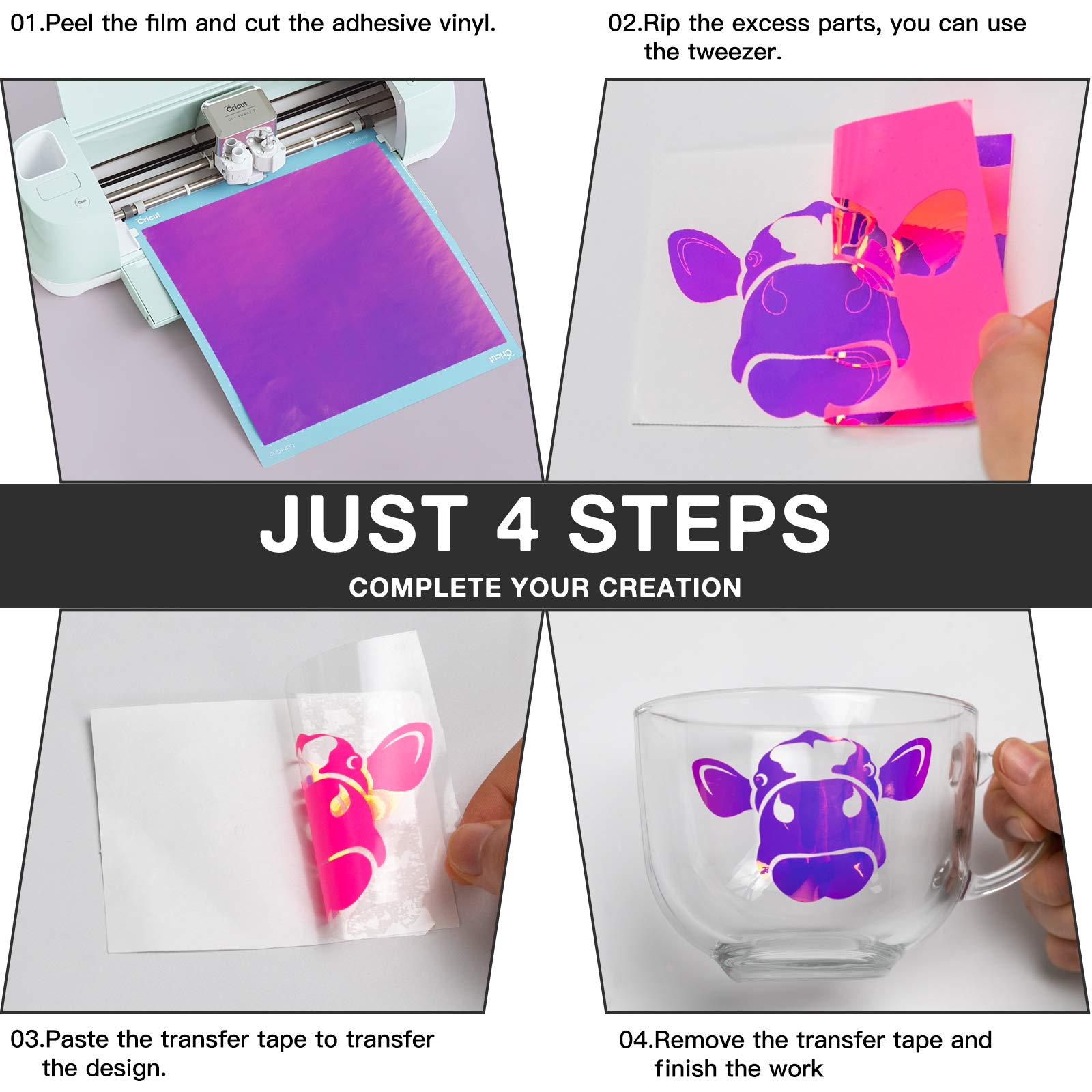 JANDJPACKAGING Vinilo permanente holográfico de 12 pul...B08HJ1MVKK ...