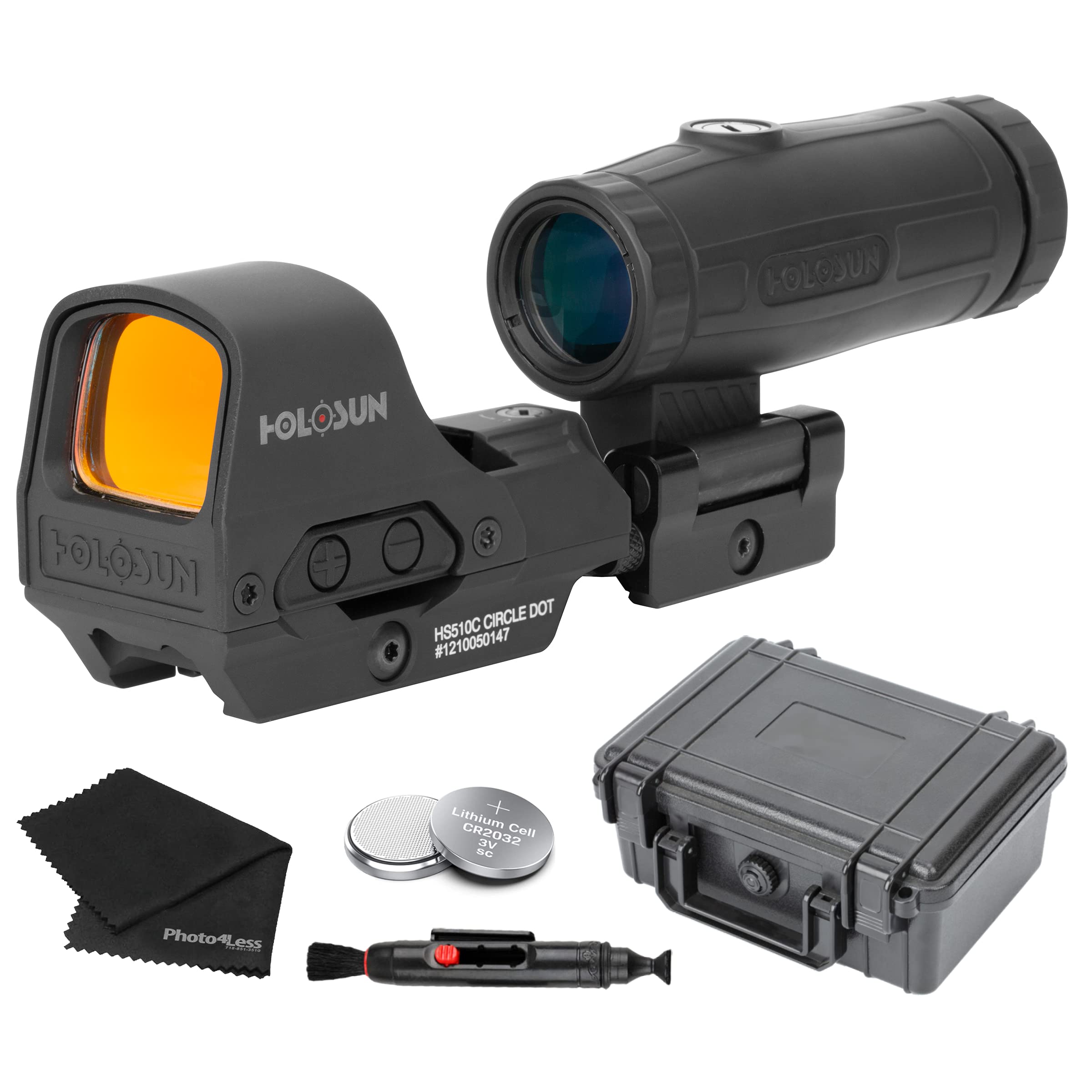 Buy Holosun HS510C Open Reflex Multi-Reticle Red Dot + HM3X 3X ...