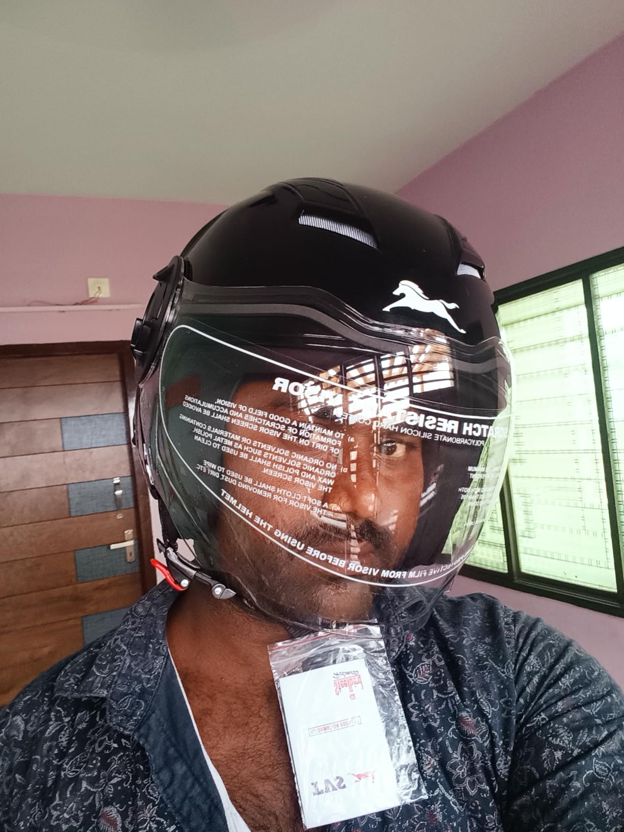 TVS Lightweight Half Face Helmet for Men and Women with Clear Visor ...