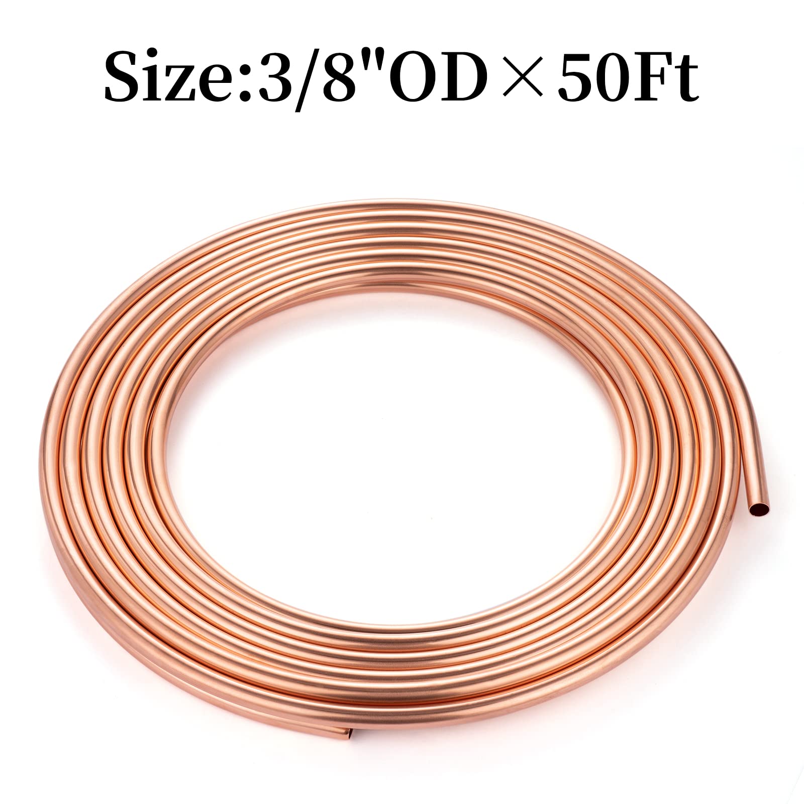 Snapklik.com : BELLA BAYS 99.9% C12200 Copper Tubing 3/8 OD X 0.327 ID X 50 Ft