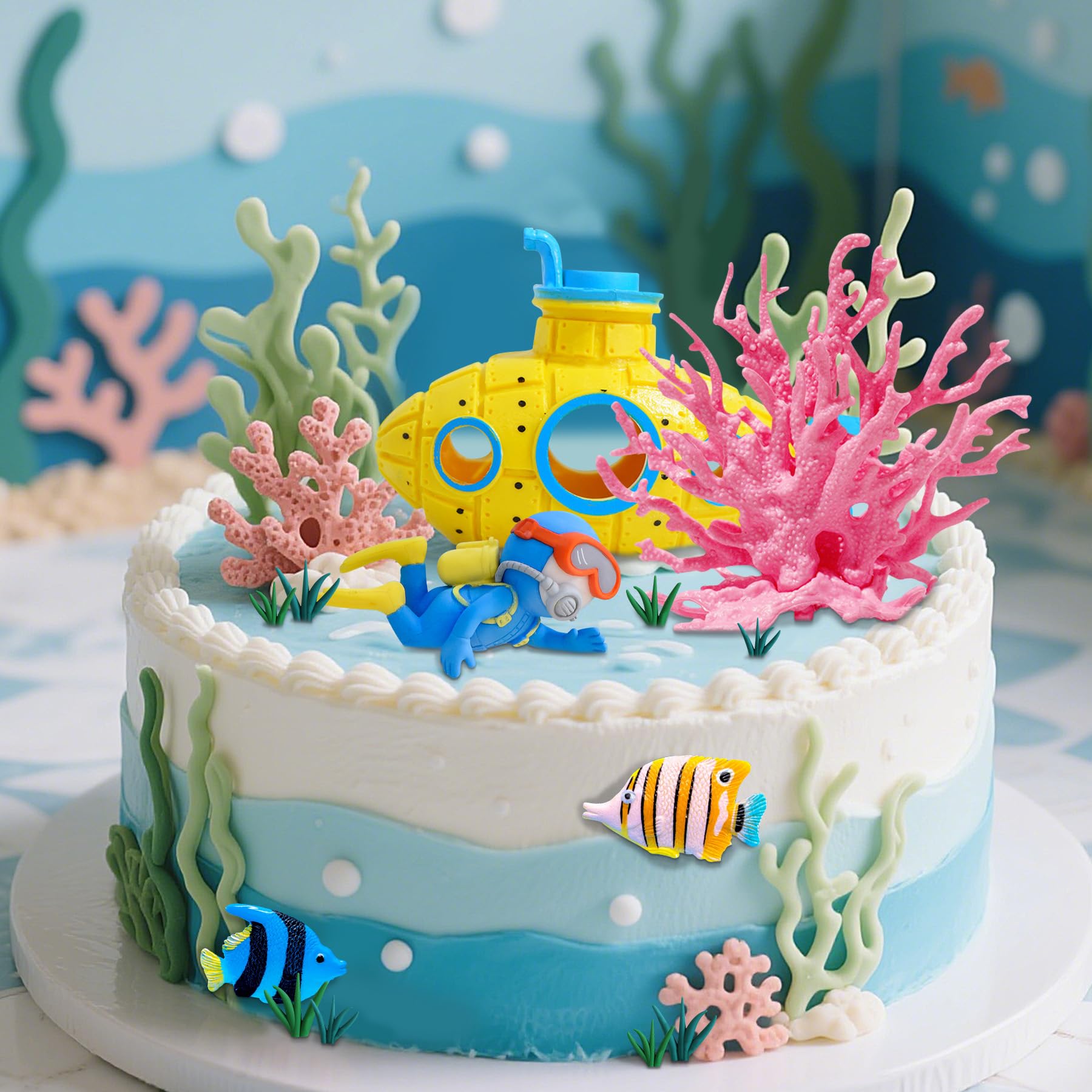 Snapklik.com : Under The Sea Cake Decor Ocean Cake Toppers Under The ...