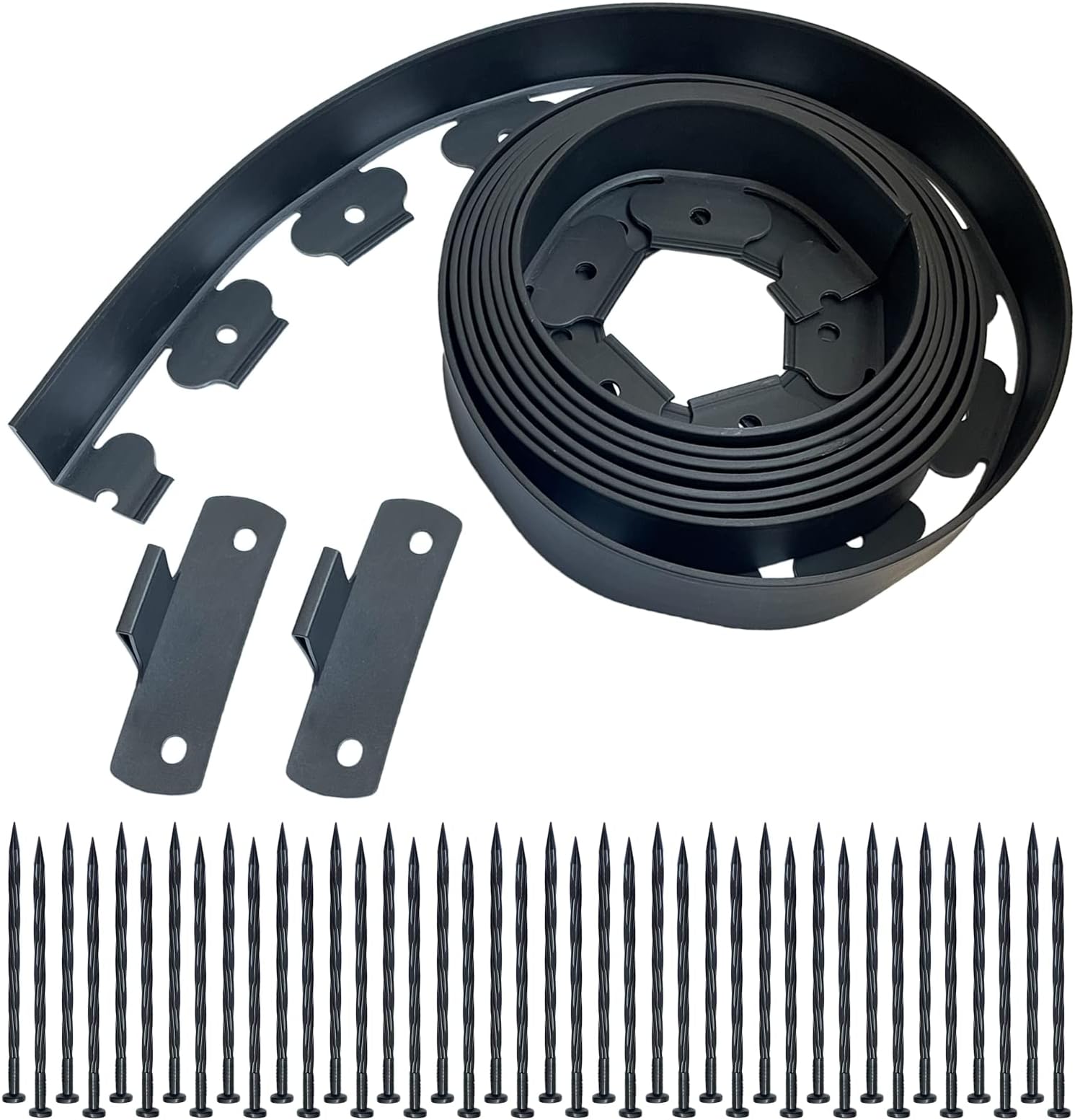 Amazon.com : EcoBorder Black Recycled Rubber 4ft Lawn Edging (6pc Box ...