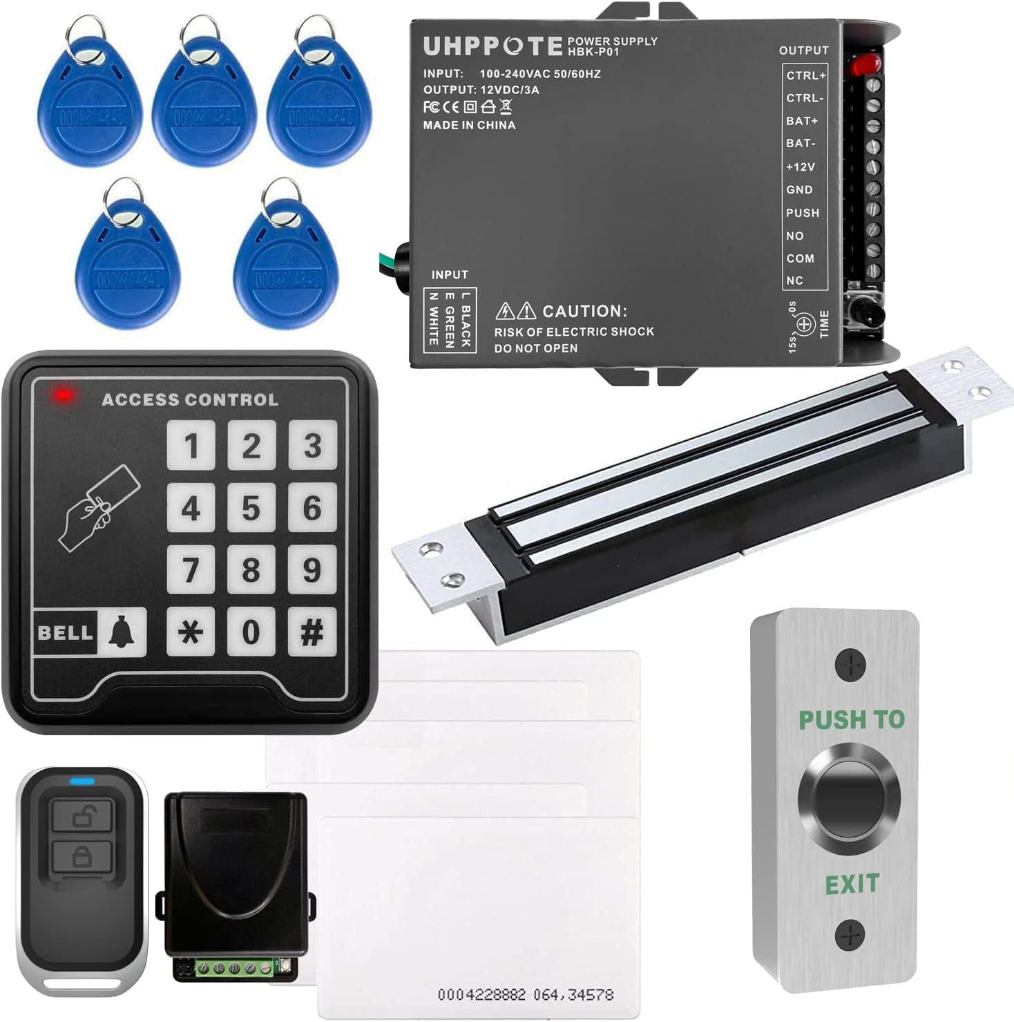 Amazon.com: UHPPOTE Full Complete 125KHz ID Card Single Door Access Control Kit With 280KG ...
