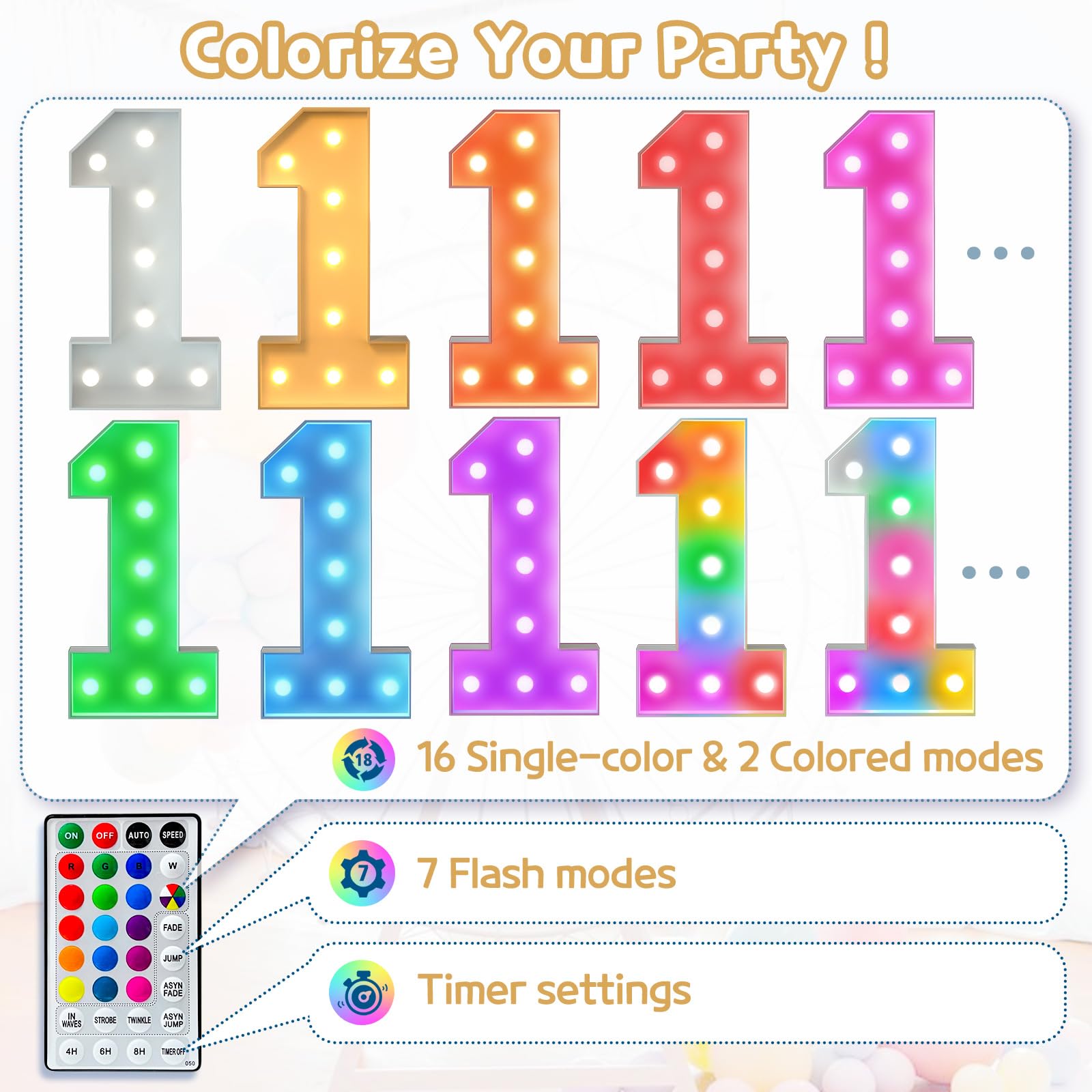 Snapklik.com : Marquee Numbers Colorful 60th-Birthday Decoration: 4FT ...