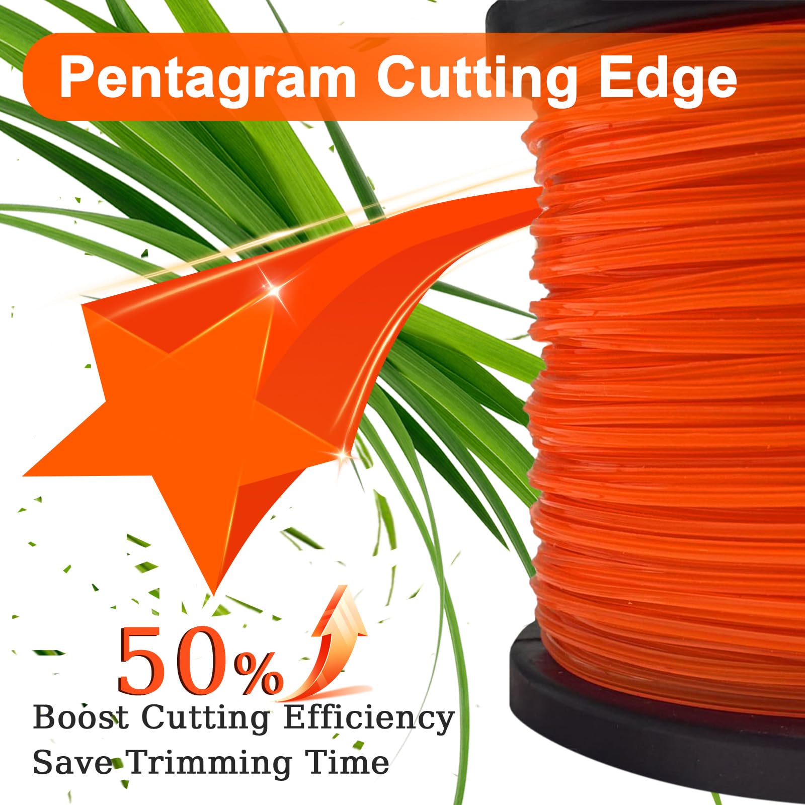Snapklik.com : String Trimmer Line, Commercial Grade Orange Pentagon ...