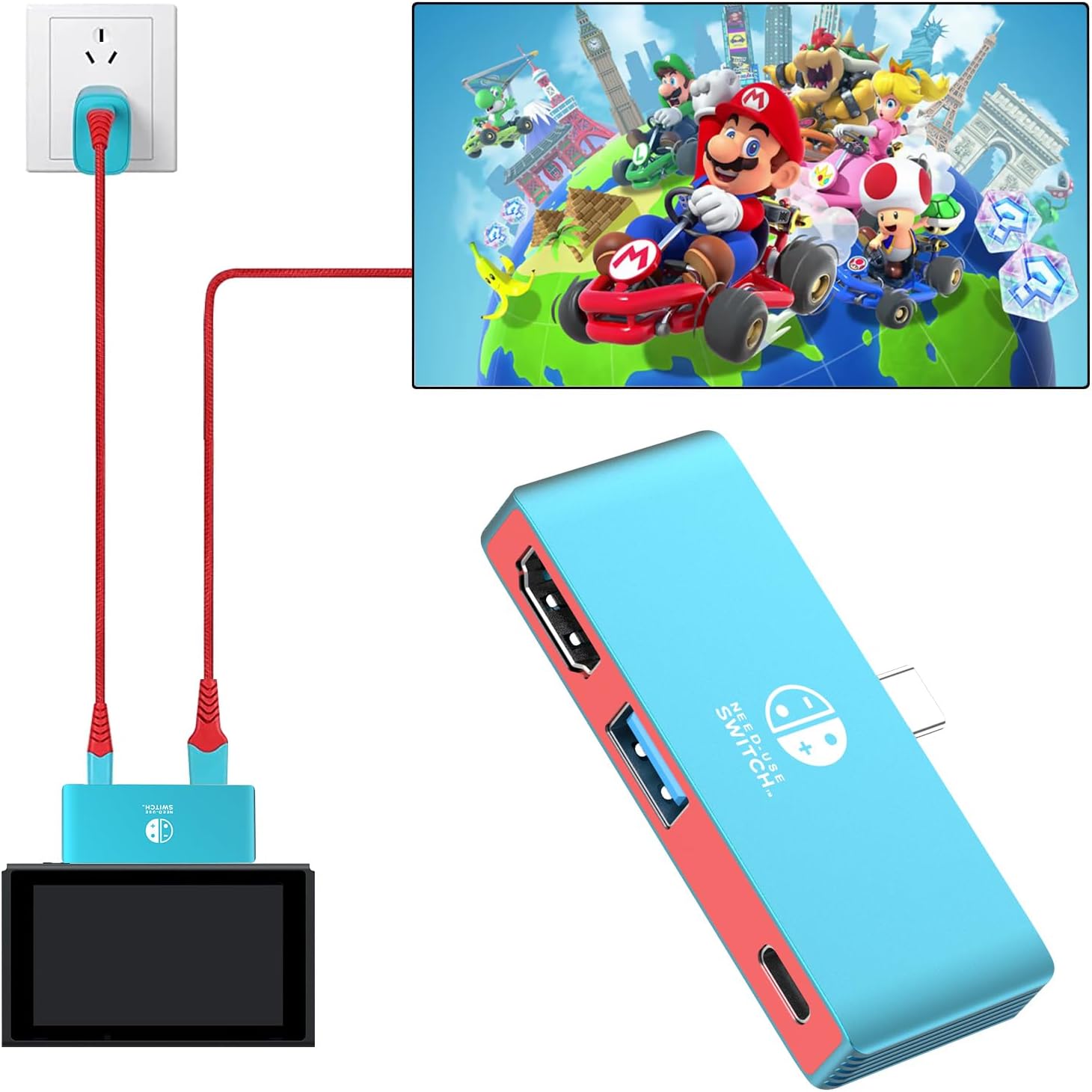 RREAKA 6 in 1 Switch Dock for Nintendo Switch OLED TV Adapter Switch ...