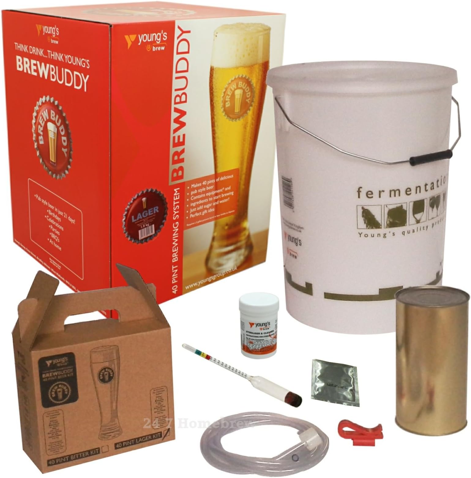 Brew Buddy Lager 40 Pints Home Brew Starter Kit : Amazon.co.uk: Home ...