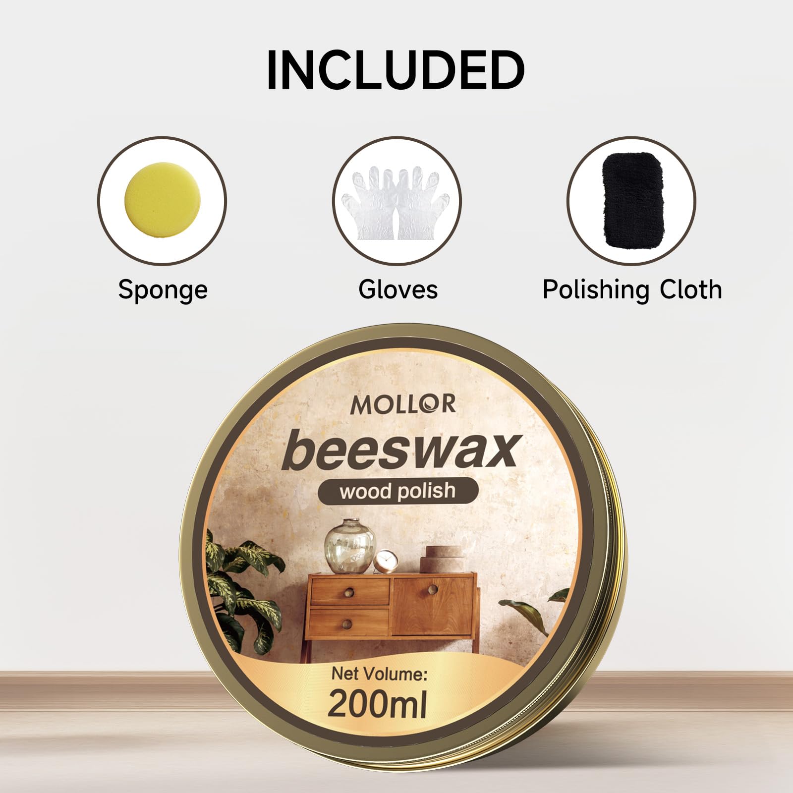 Snapklik.com : Mollor Beeswax Furniture Polish, Cabinet And Table ...