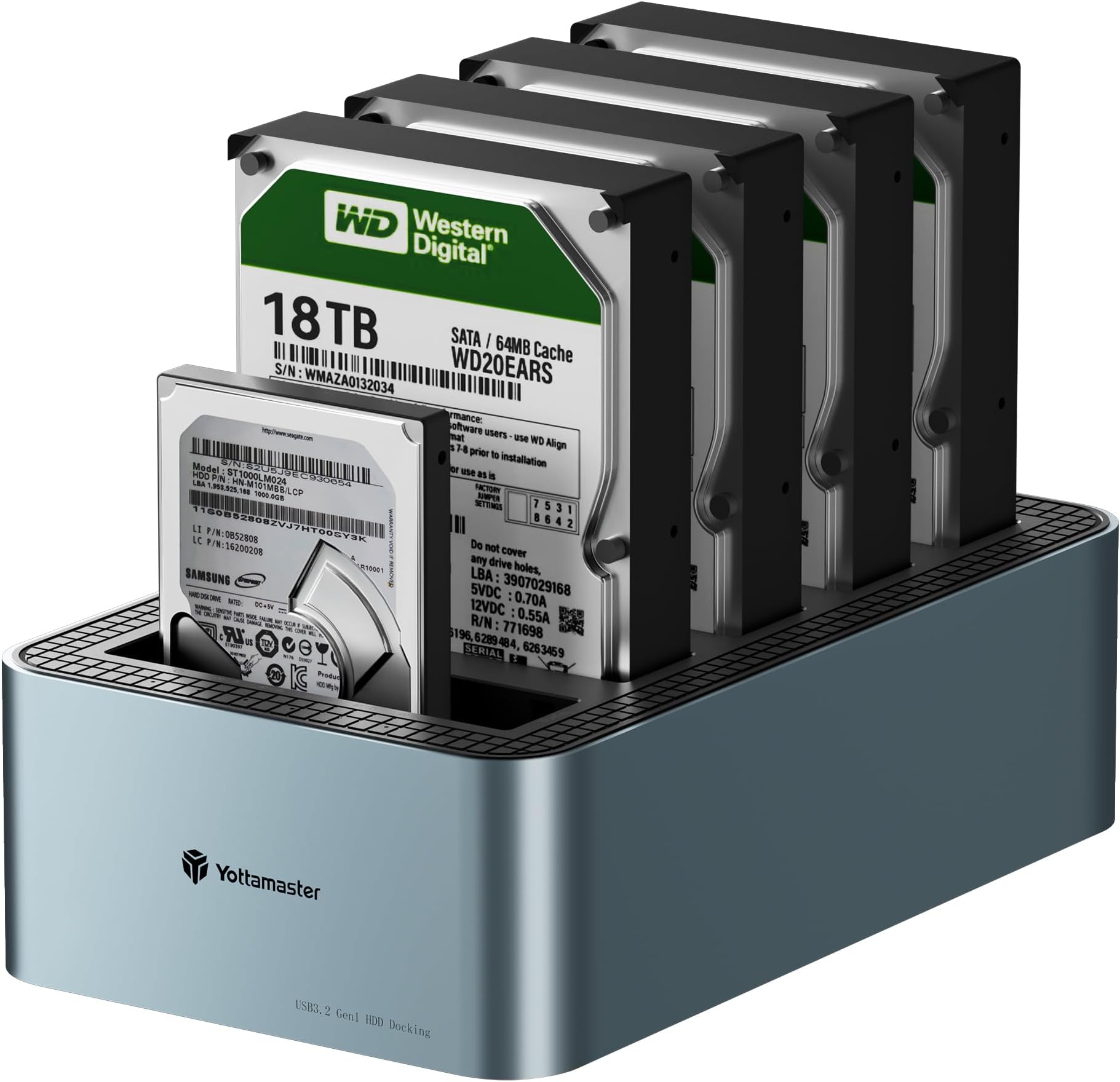 Amazon.com: Yottamaster 5 Bay Offline Cloning Hard Drive Docking ...