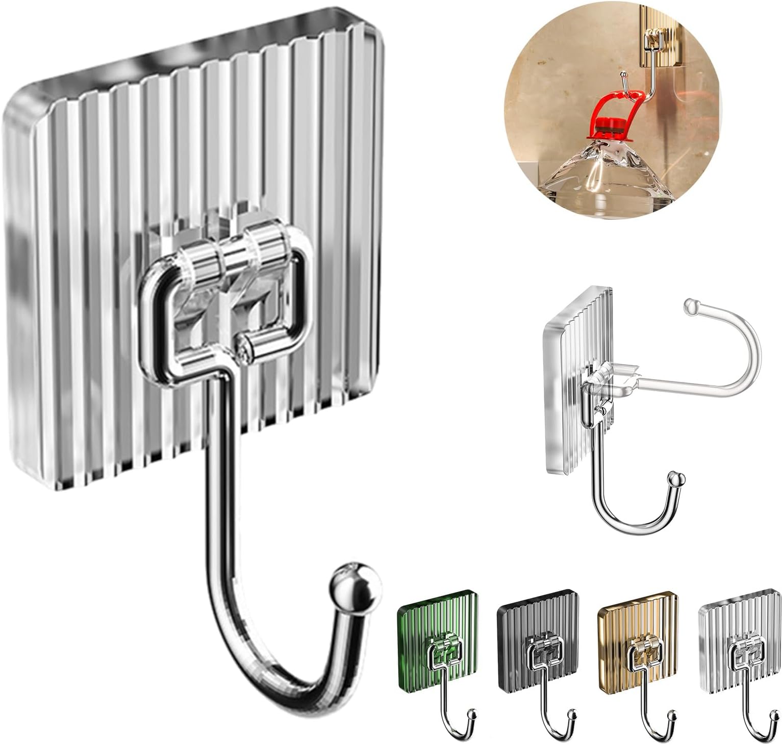 Amazon.com: UIXKSN Utility Hooks Large Acrylic Assorted Color Self ...