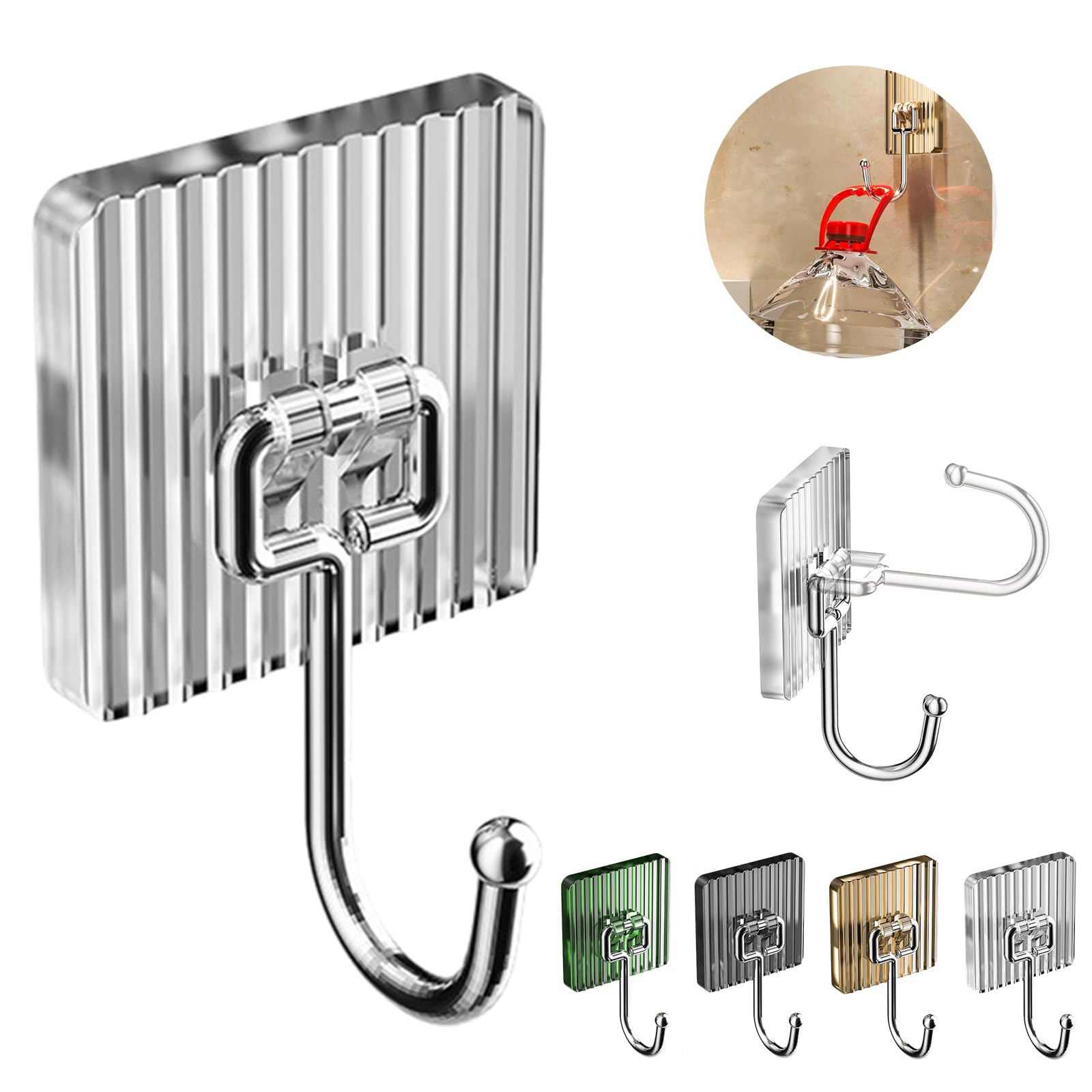 Amazon.com: UIXKSN Utility Hooks Large Acrylic Assorted Color Self ...