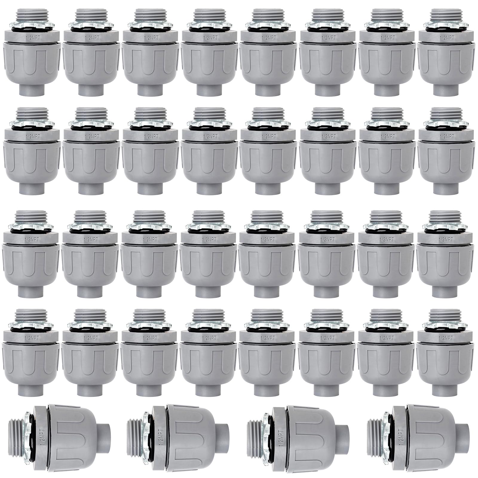 Wocloer (36 Pack) 1/2 inch Liquid Tight Connector PVC Flexible Conduit ...
