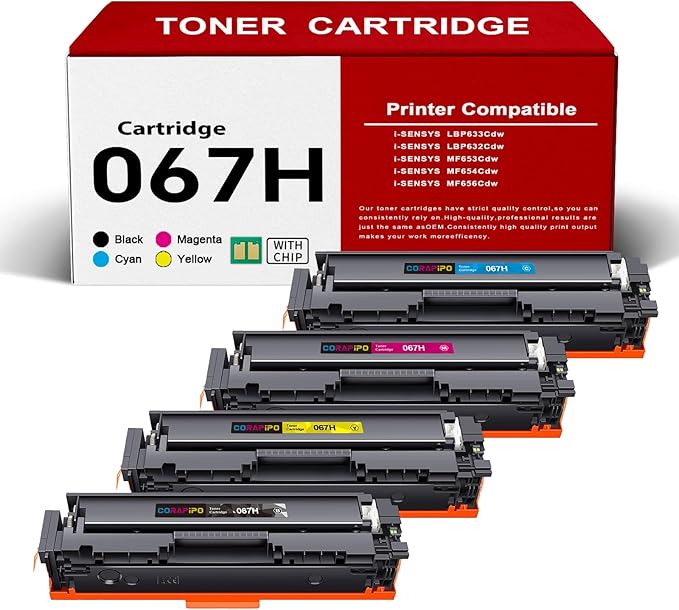 Amazon.com: 067H 067 Toner Cartridges Set Compatible for Canon 067H 067 ...