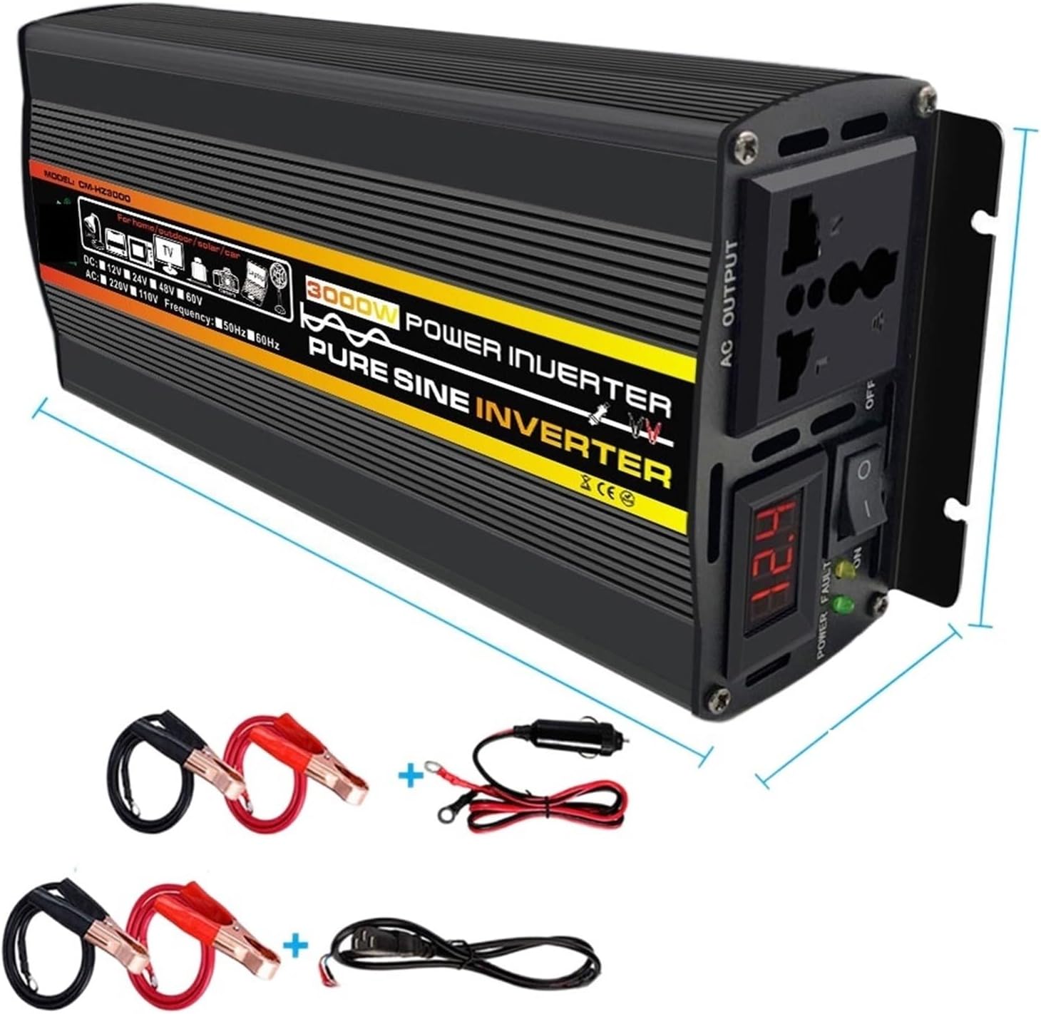 Power Inverters 8000W Pure Sine Wave Inverter DC 12v/24v/48v/60v To ...