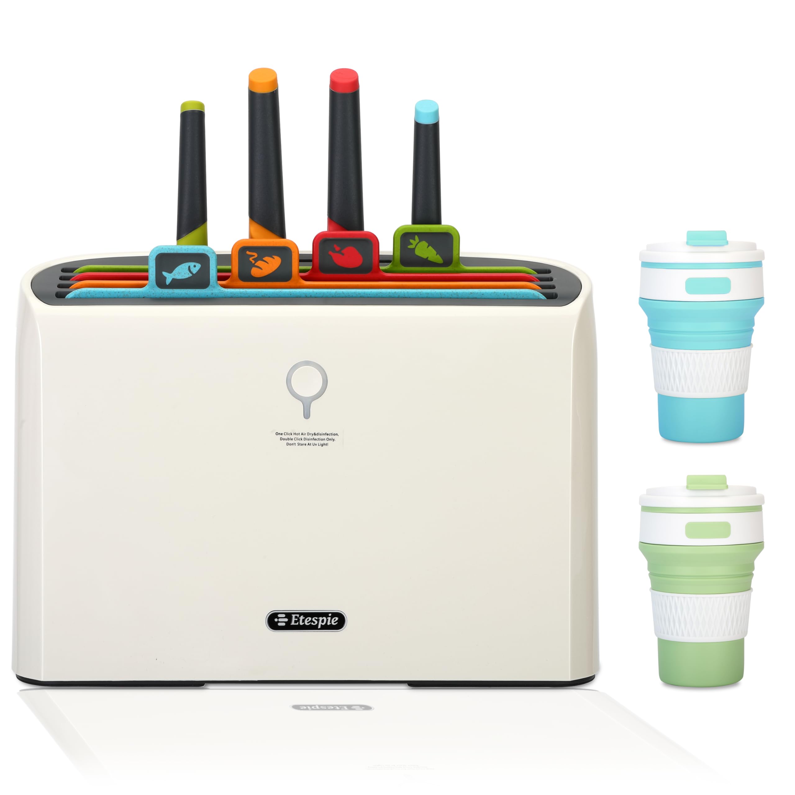 Amazon.com: Etespie Smart Cutting Board and Knife Set,Self Cleaning ...