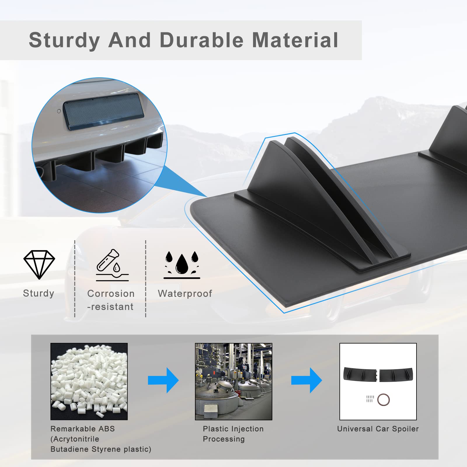 Snapklik.com : DREAMOTOR 31" Car Rear Bumper Lip, Universal Rear ...