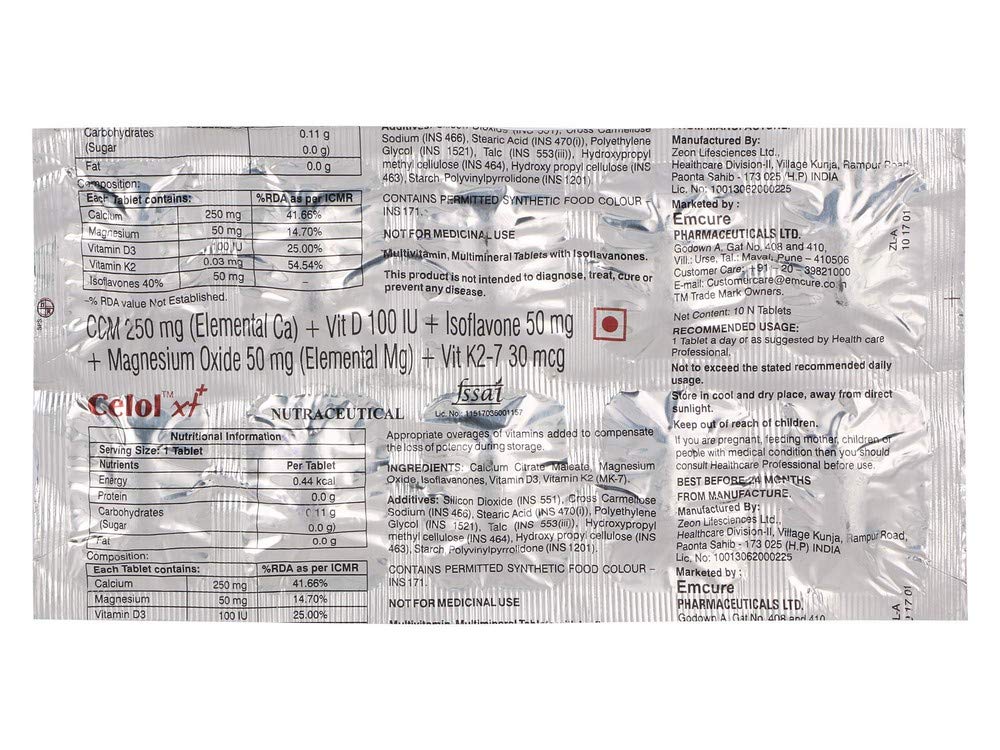 Buy Celol XF Tablets - 10 Count (Pack of 3) Online at Low Prices in ...
