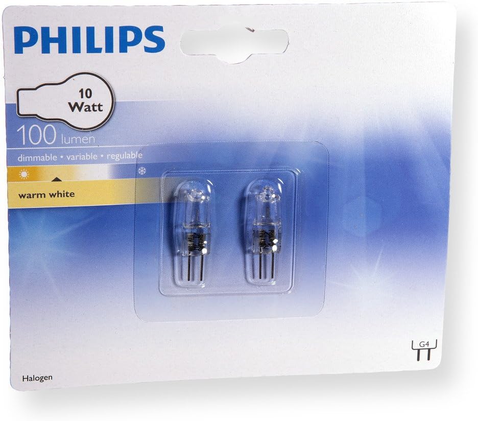 Philips Pack of 2 10W G4 Halogen Capsule Bulbs : Amazon.co.uk ...